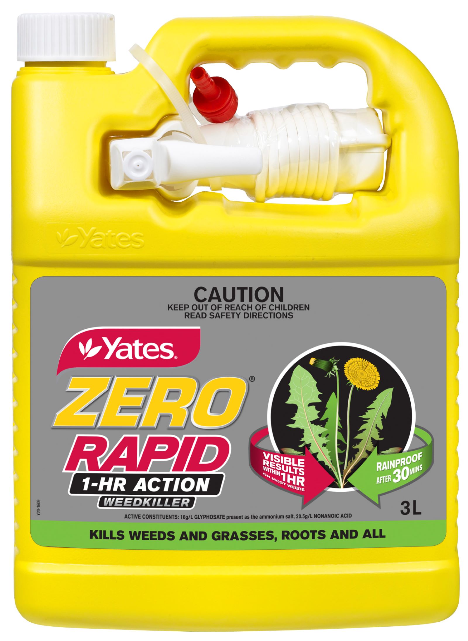 Yates 3L Zero Rapid 1-Hr Action Weedkiller Big Gun RTU