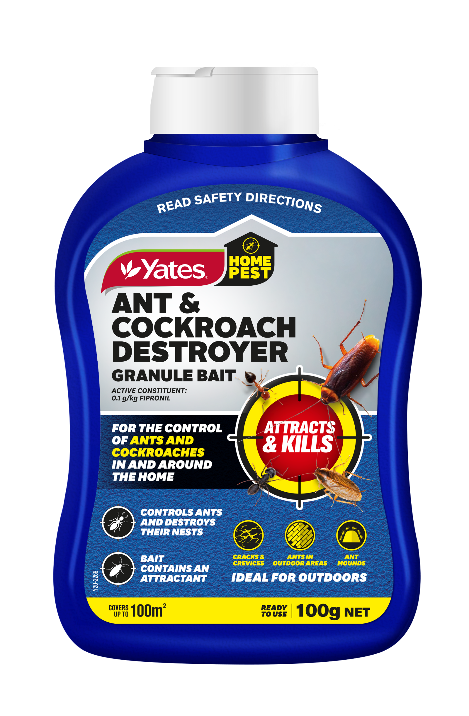 Yates 100g Home Pest Ant & Cockroach Destroyer Granule Bait