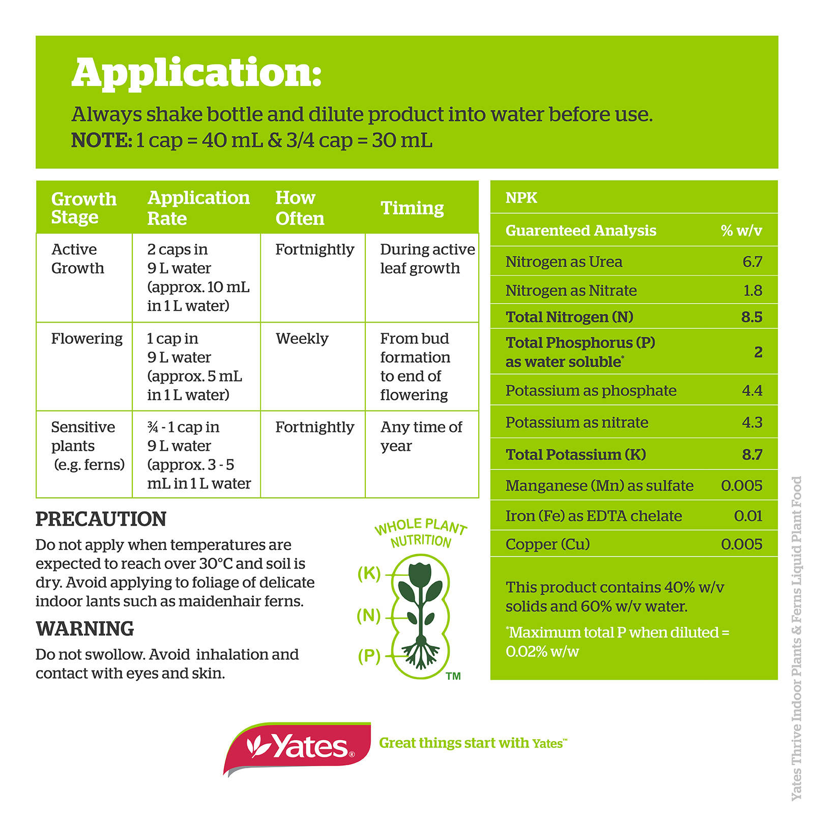 Yates 500mL Thrive Indoor Plants & Ferns Liquid Plant Food