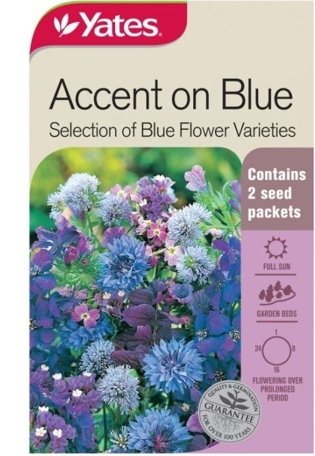 Accent on Blue Selection of Blue Flower Varieties | Garden Seeds Yates ...