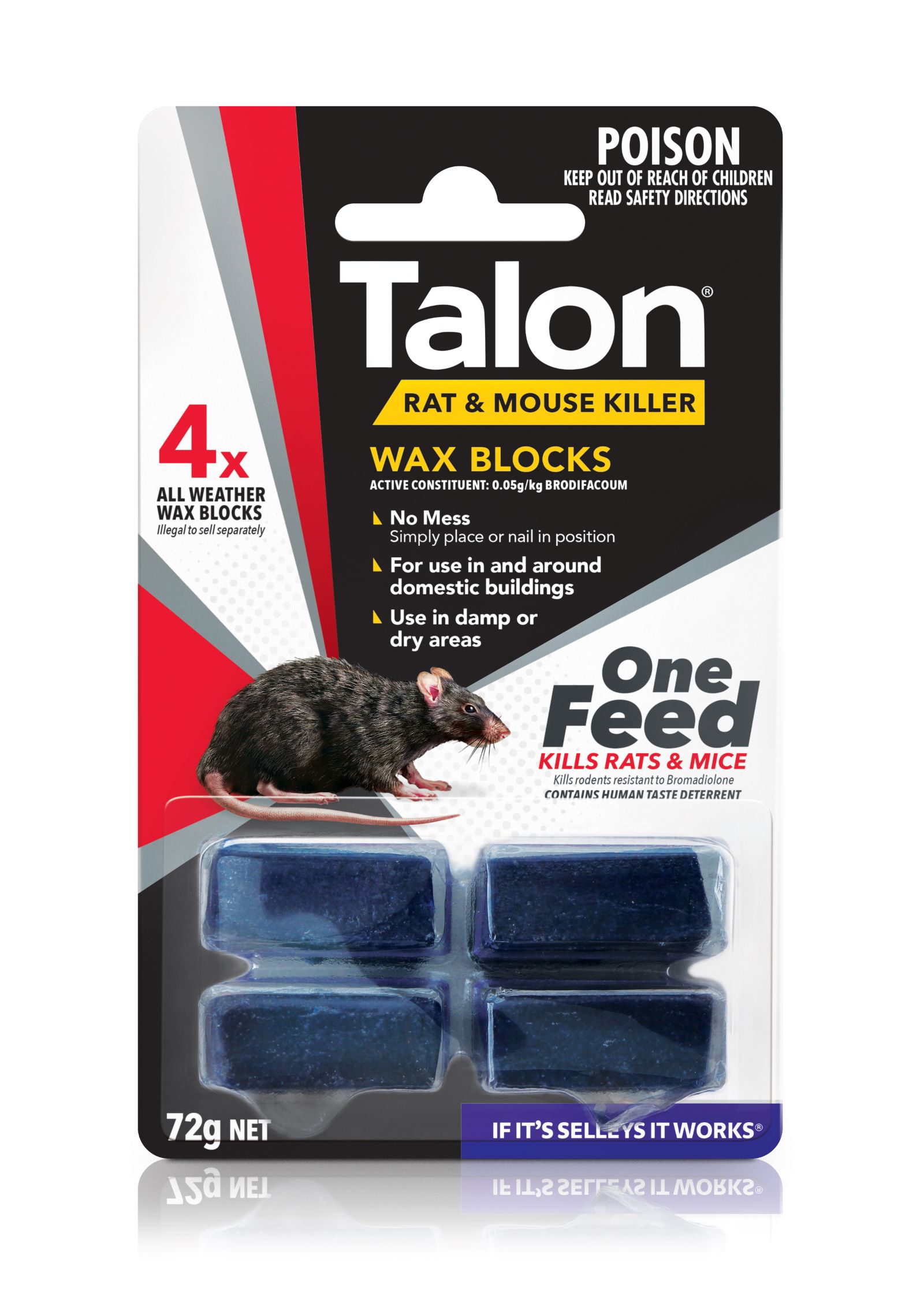 Talon Rat and Mouse Killer Wax Blocks | Yates Gardening Australia
