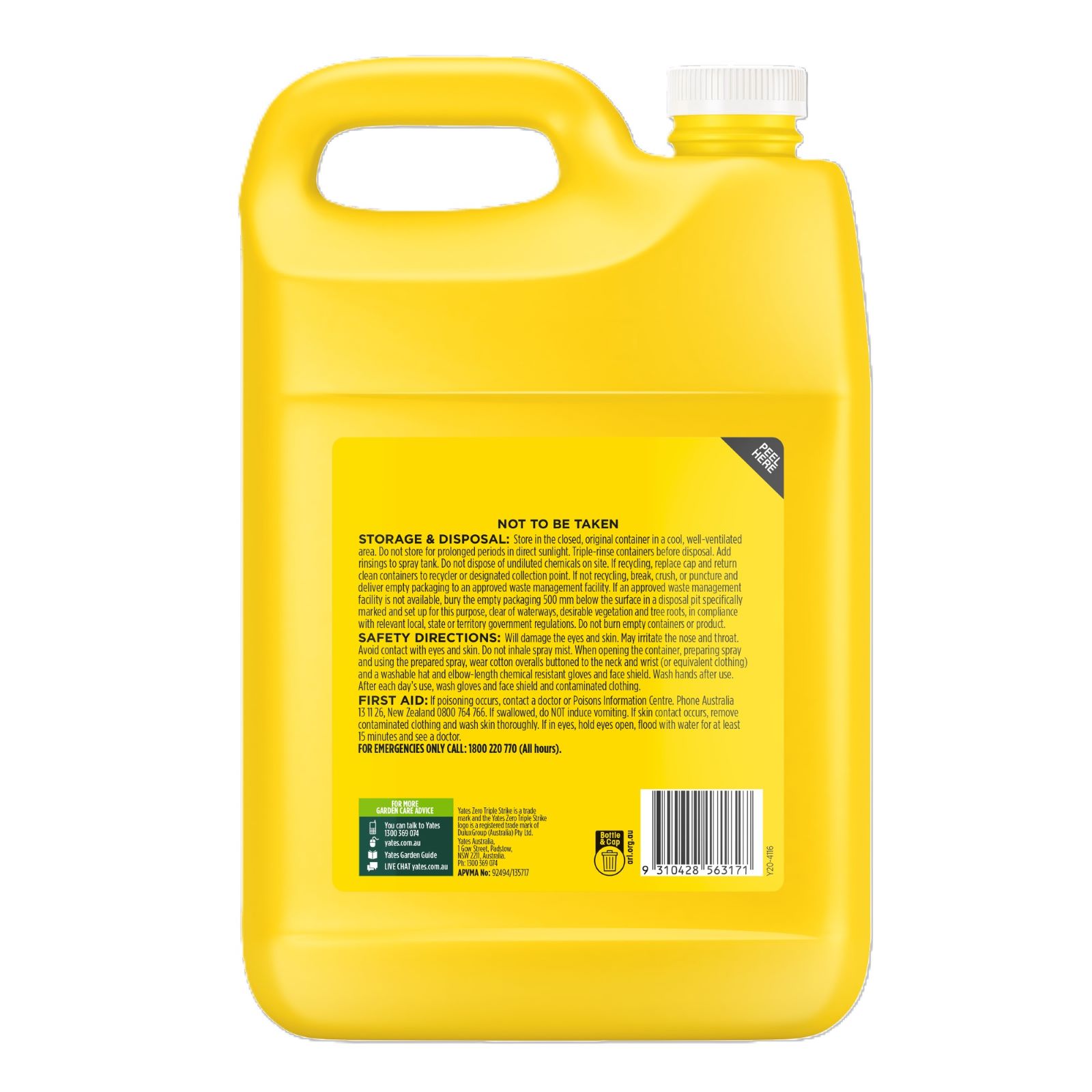 Yates 5L Zero Triple Strike Professional Weedkiller Concentrate