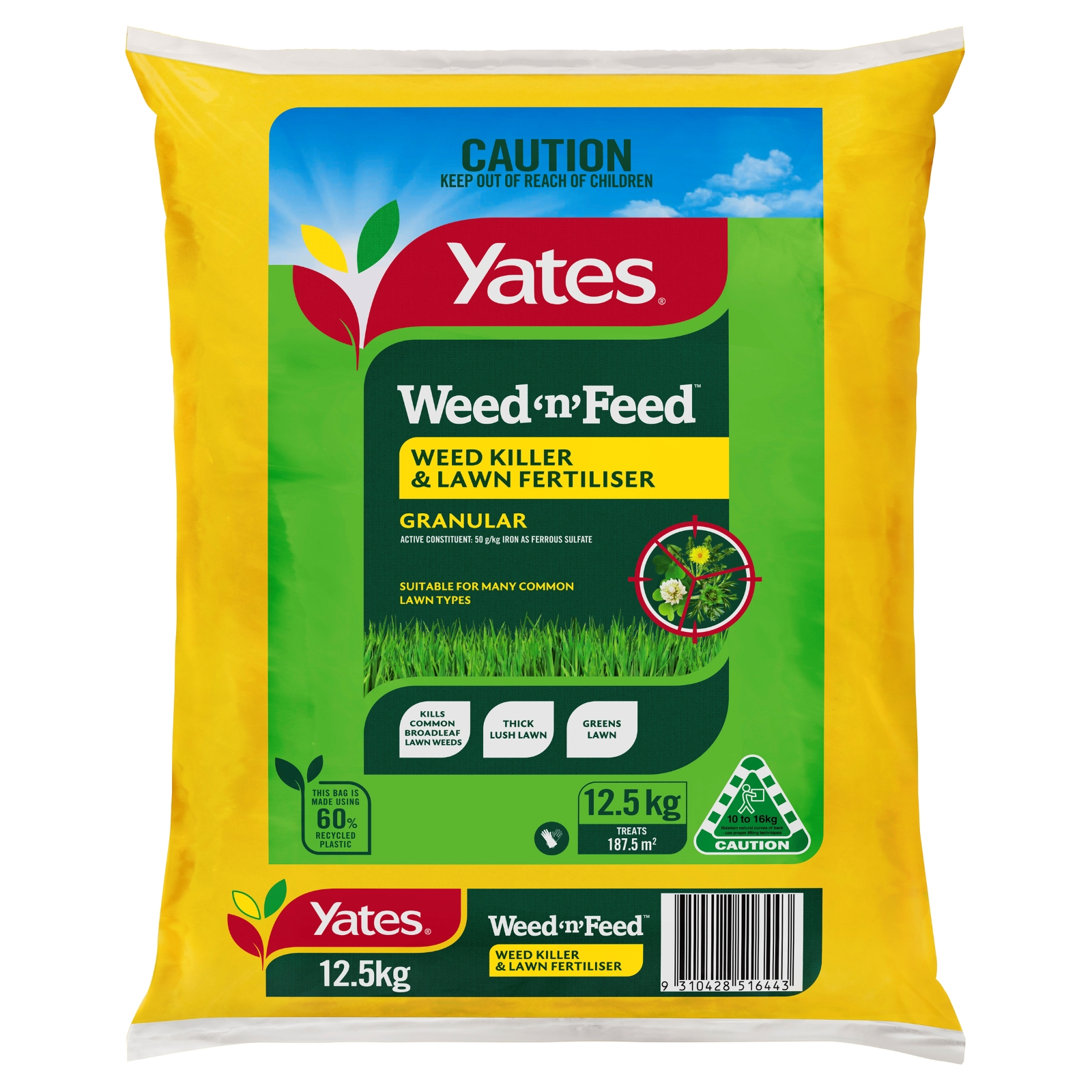 Yates 12.5kg Weed 'n' Feed Granular