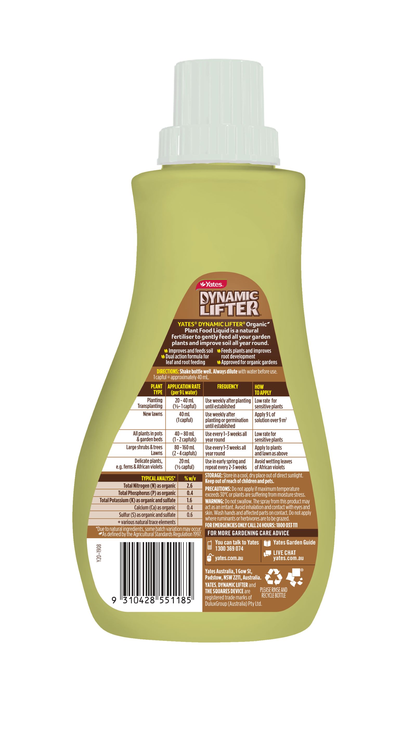 Yates 500mL Dynamic Lifter Liquid Concentrate