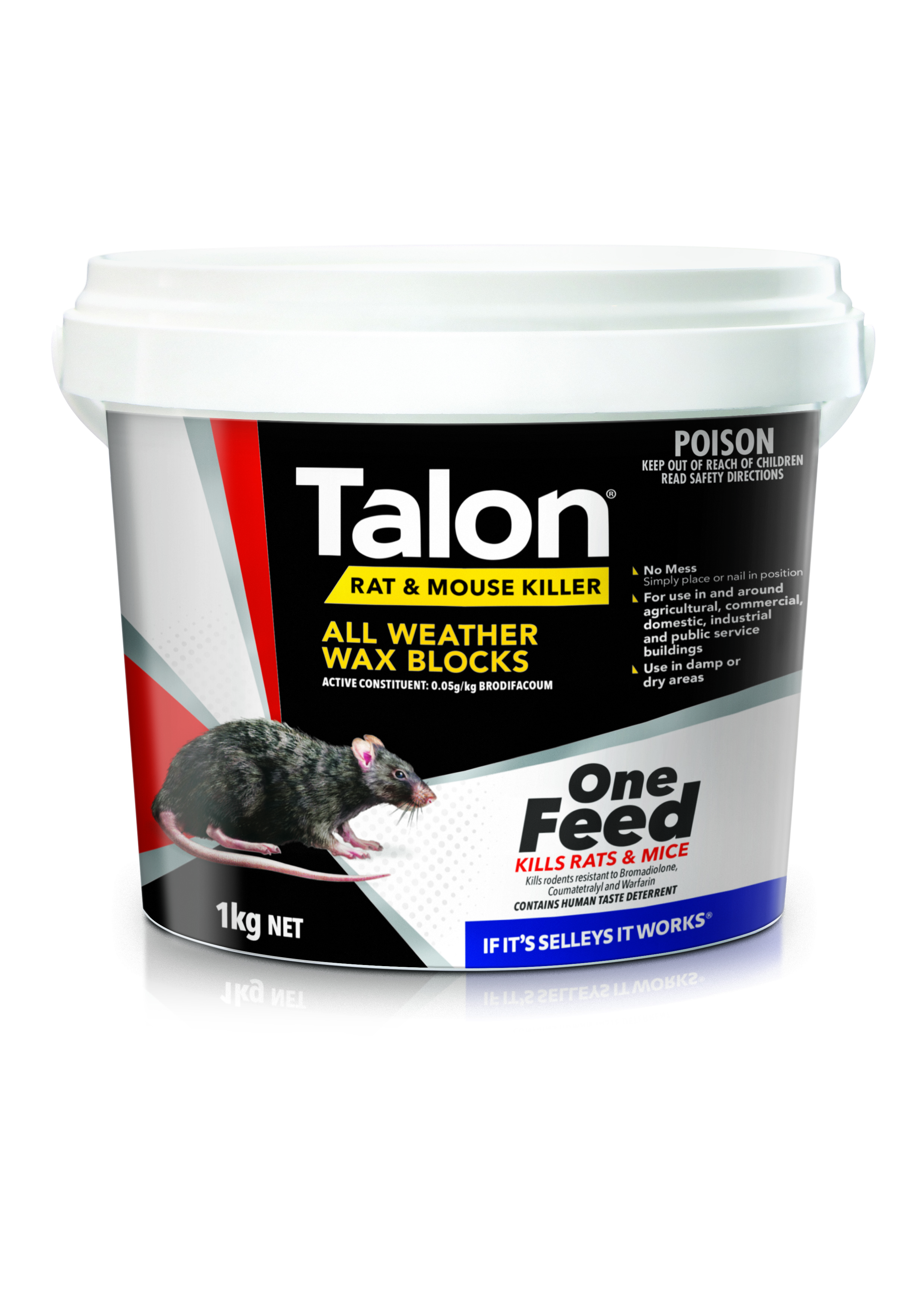 Talon Rat and Mouse Killer All Weather Wax Blocks 1kg