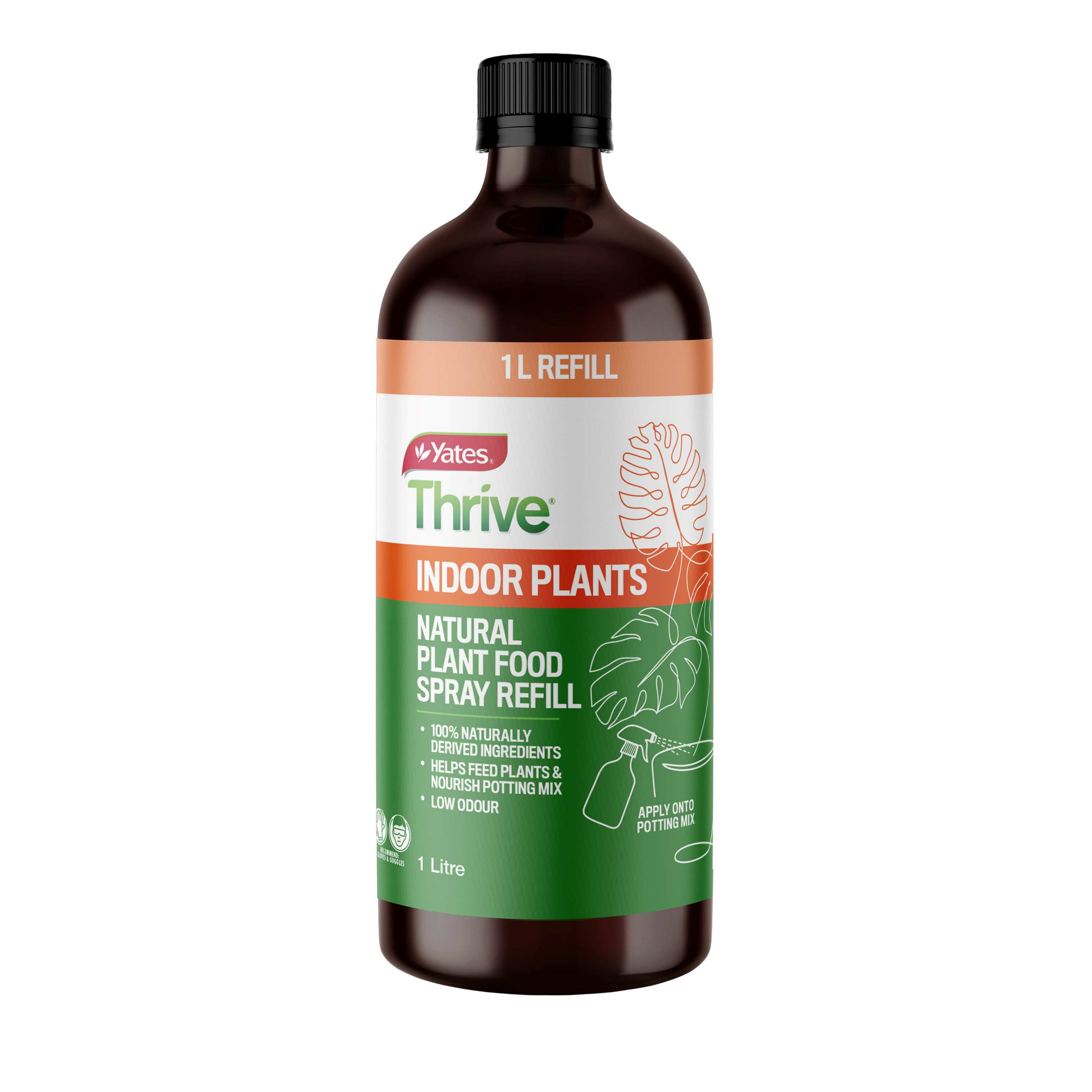 Yates 1L Thrive Natural Indoor Plant Food Spray Refill