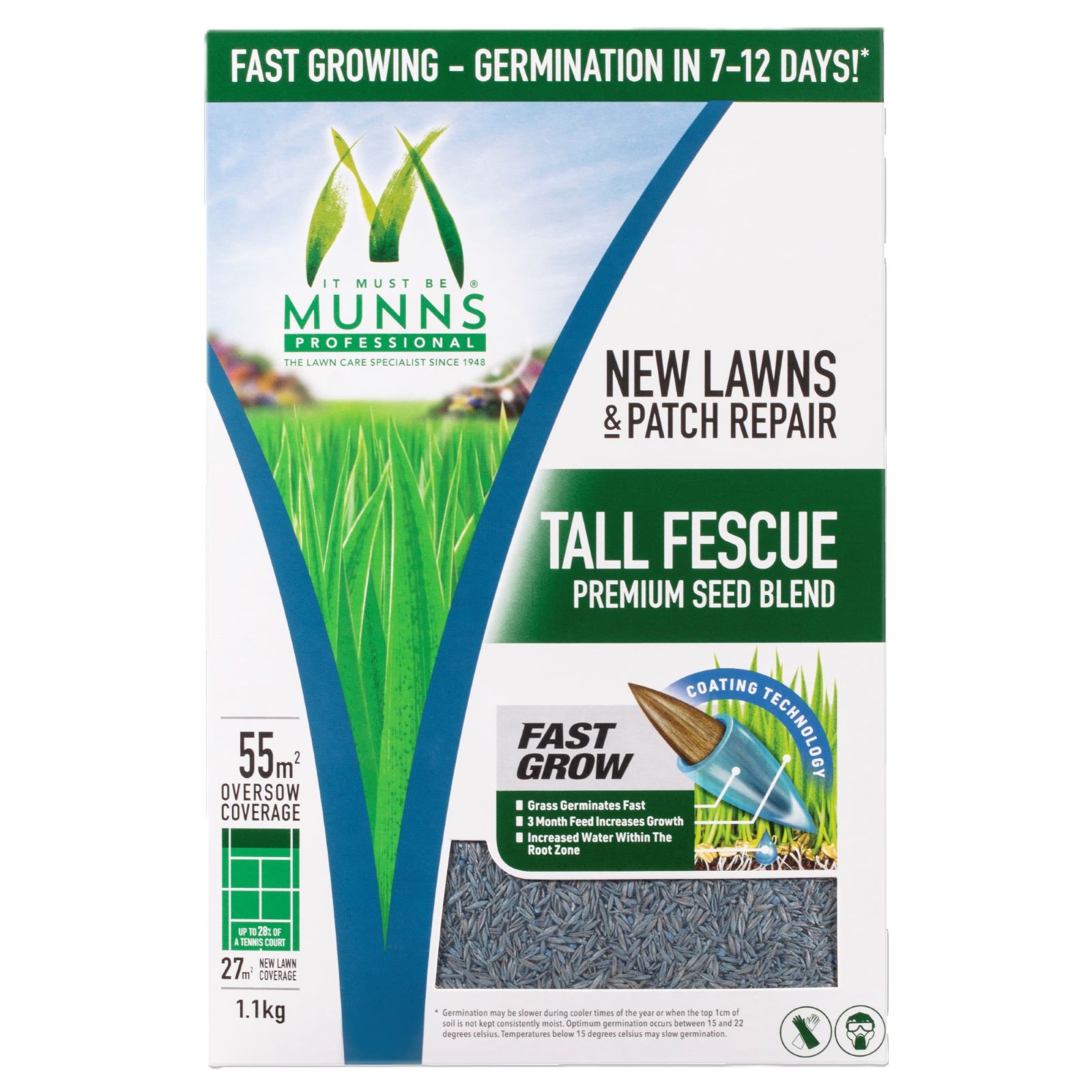 Munns Professional Tall Fescue Lawn Seed 1.1kg