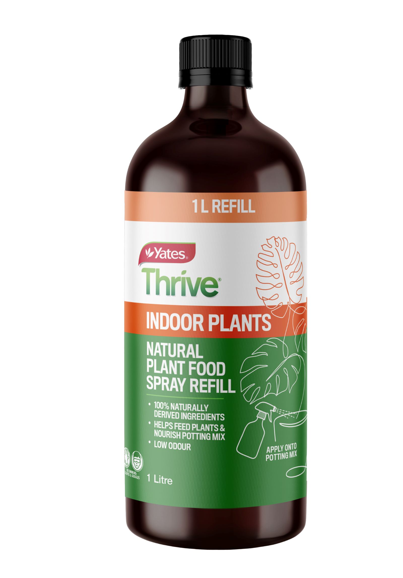 Yates 1L Thrive Natural Indoor Plant Food Spray Refill