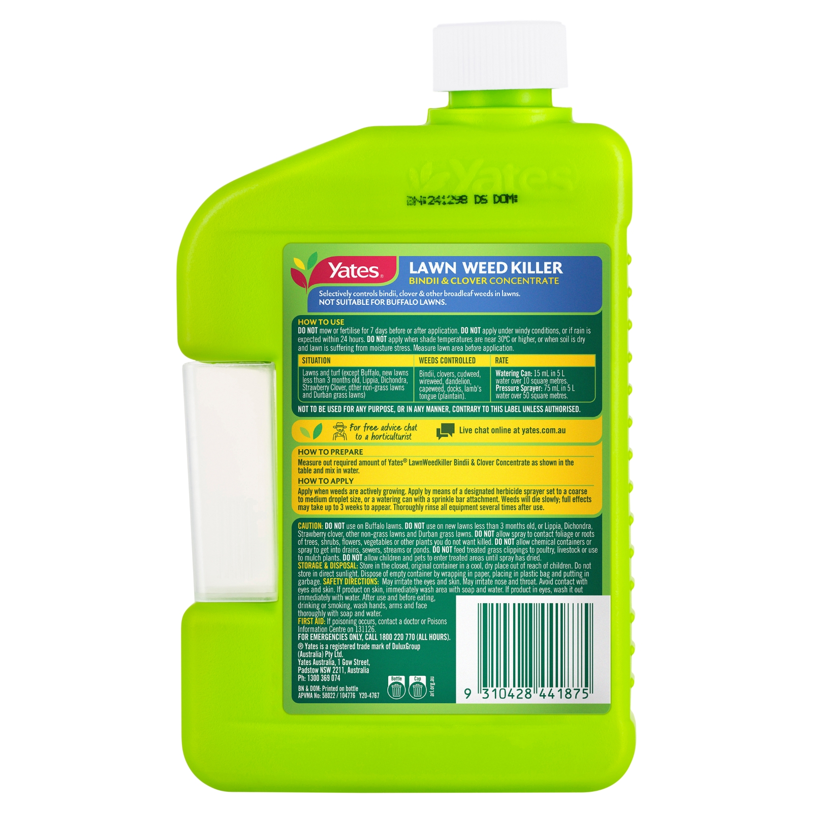 Yates 500mL Bindii & Clover Weeder Concentrate