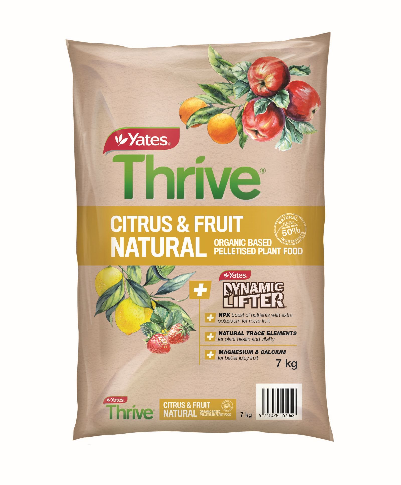 Yates 7kg Thrive Natural Citrus & Fruit Organic Based Pelletised Plant Food