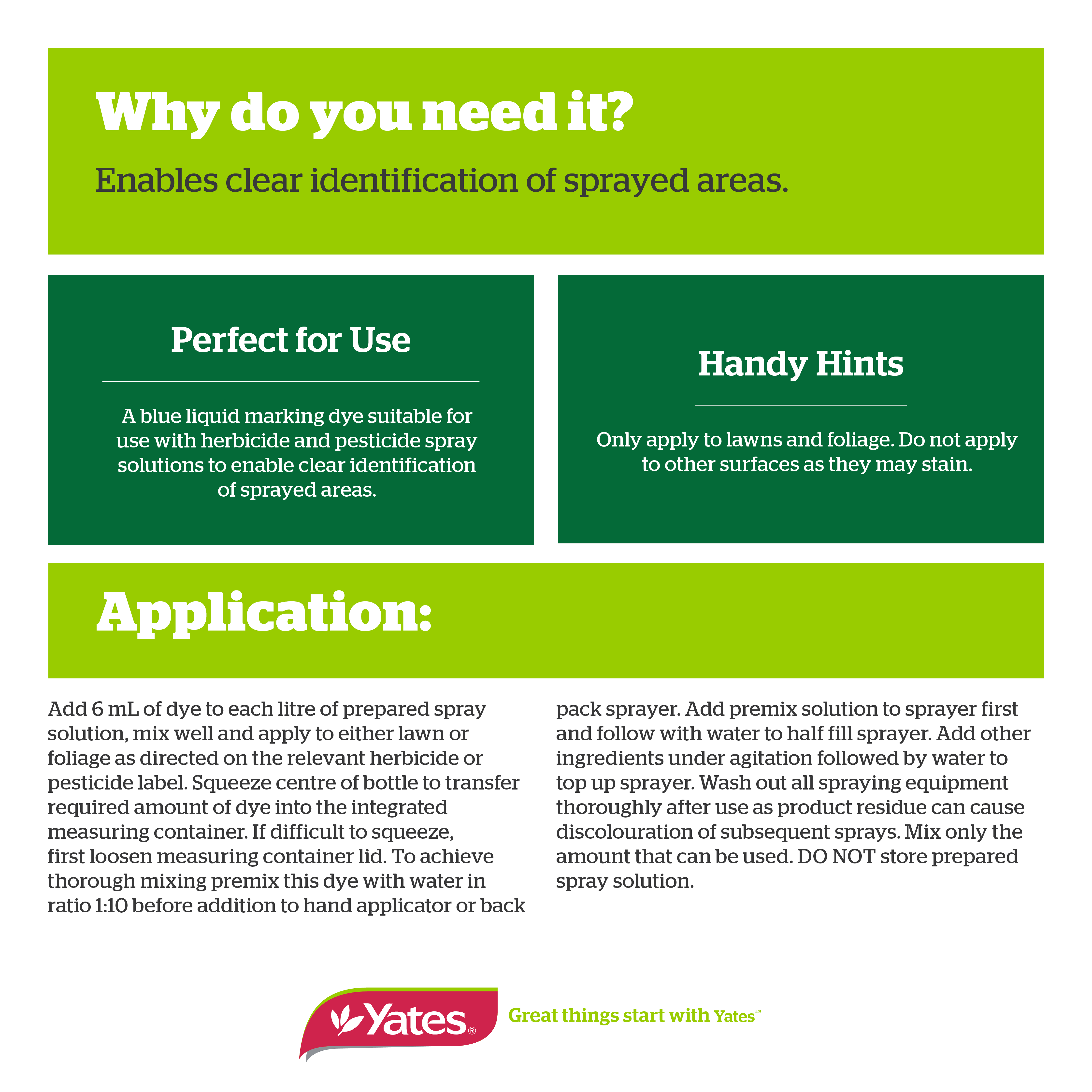 Yates 500mL Easy See Spray Dye for Weedkillers