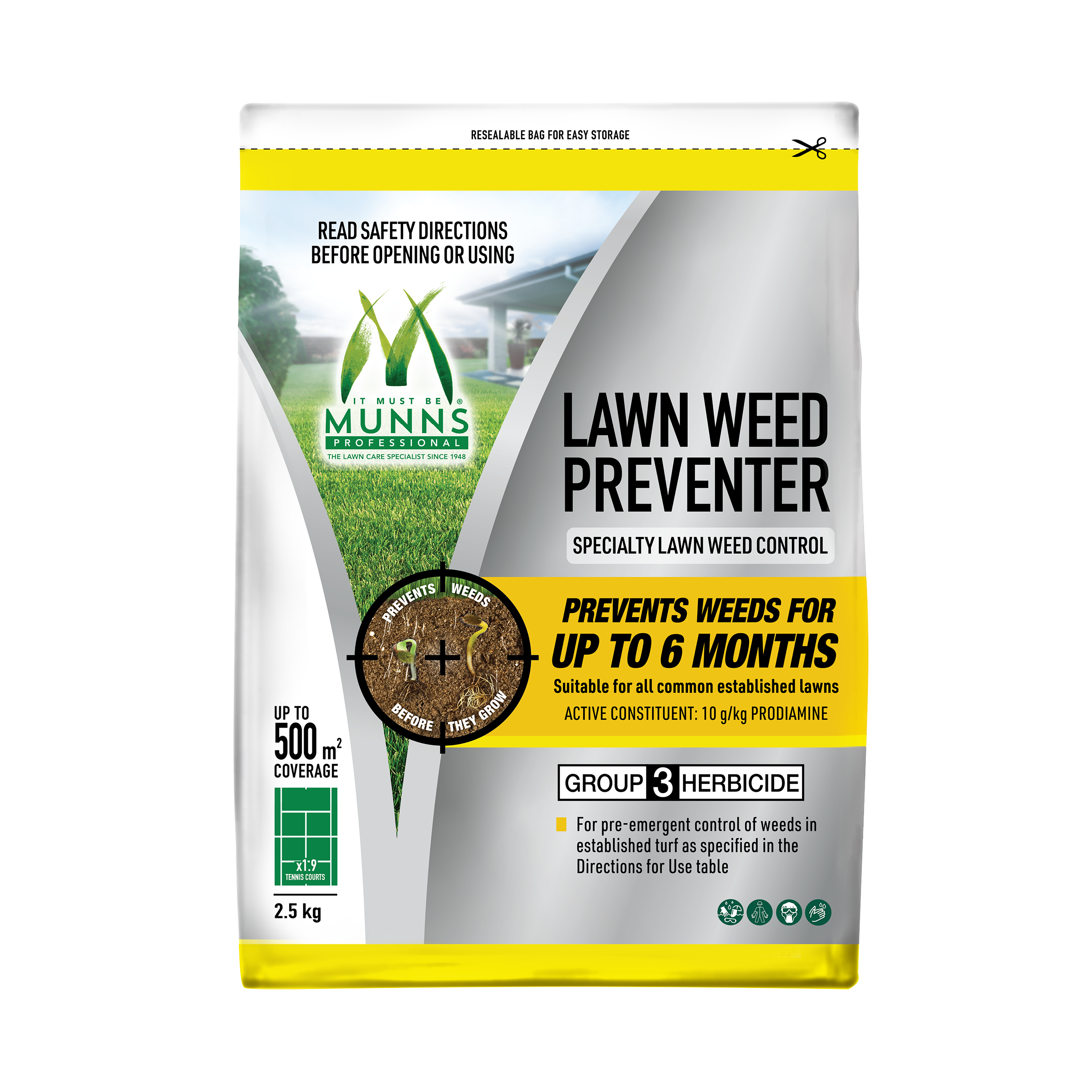 Munns Professional 2.5kg Lawn Weed Preventer