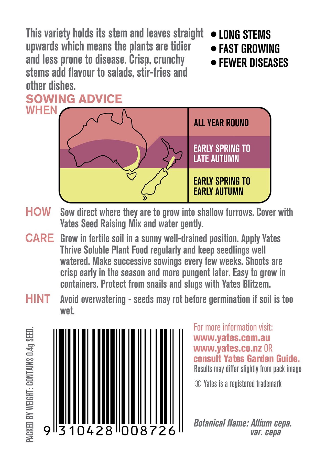 Spring Onion | Garden Seeds Yates Australia