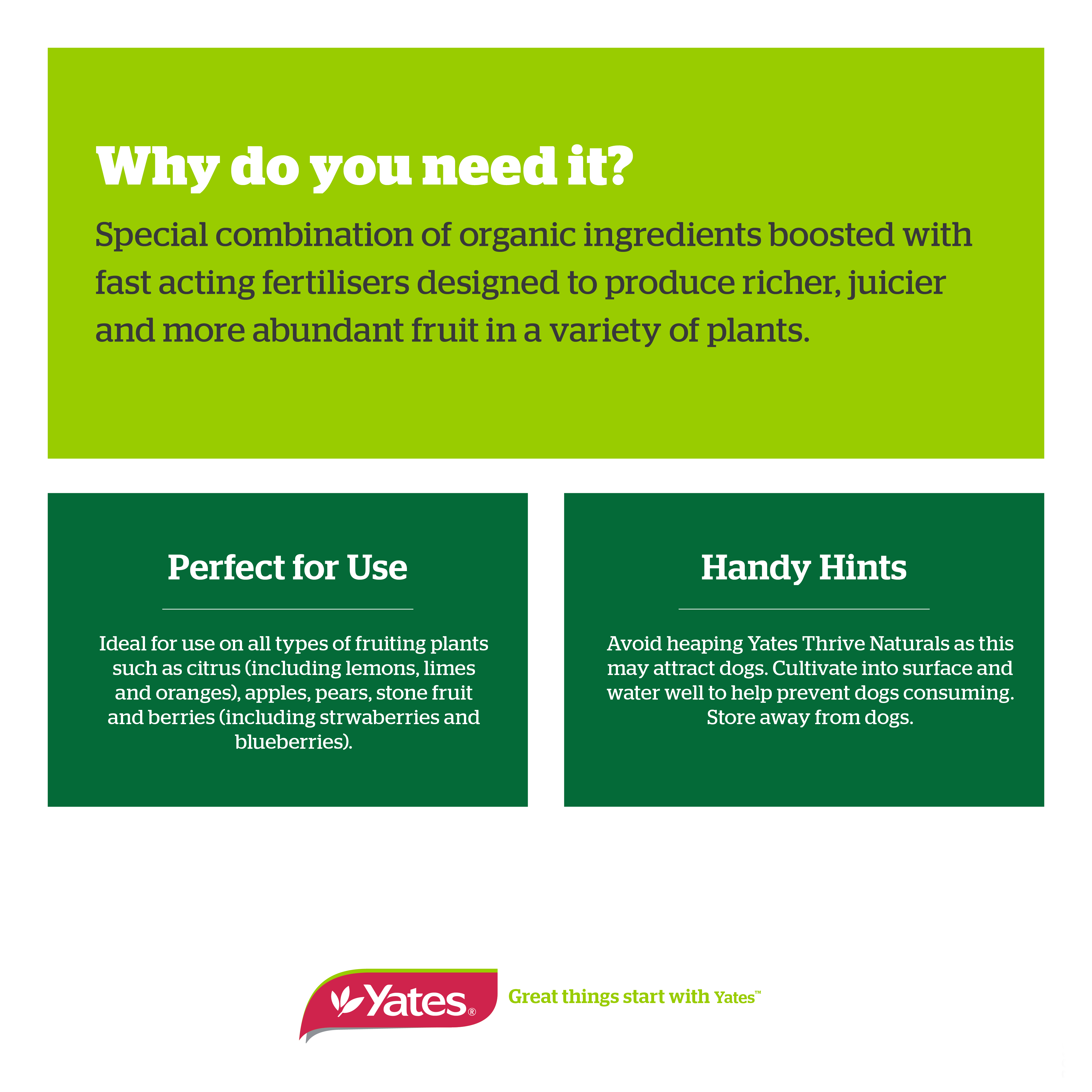 Yates 7kg Thrive Natural Citrus & Fruit Organic Based Pelletised Plant Food