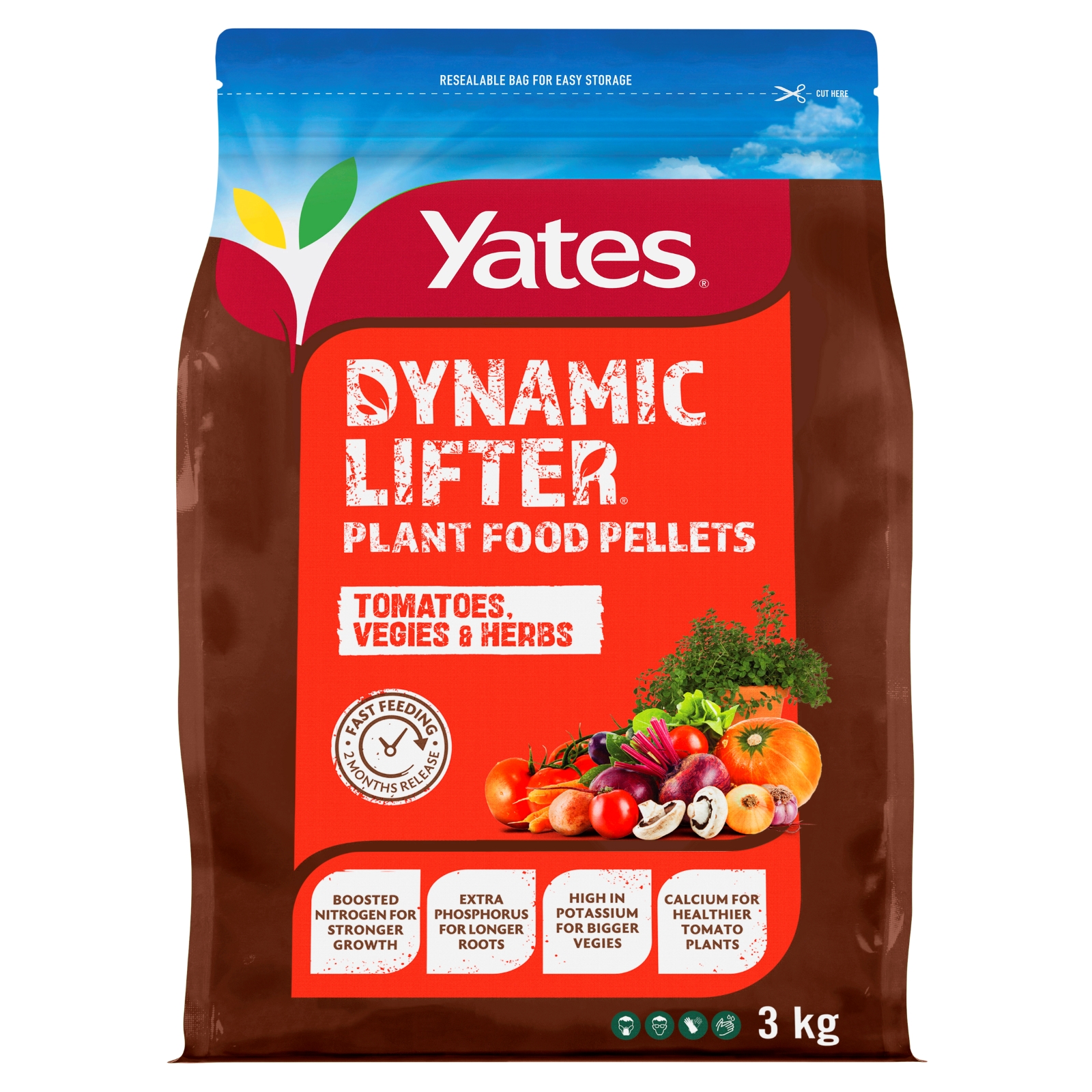Yates 3kg Dynamic Lifter Tomatoes Vegies & Herbs Pelletised Plant Food
