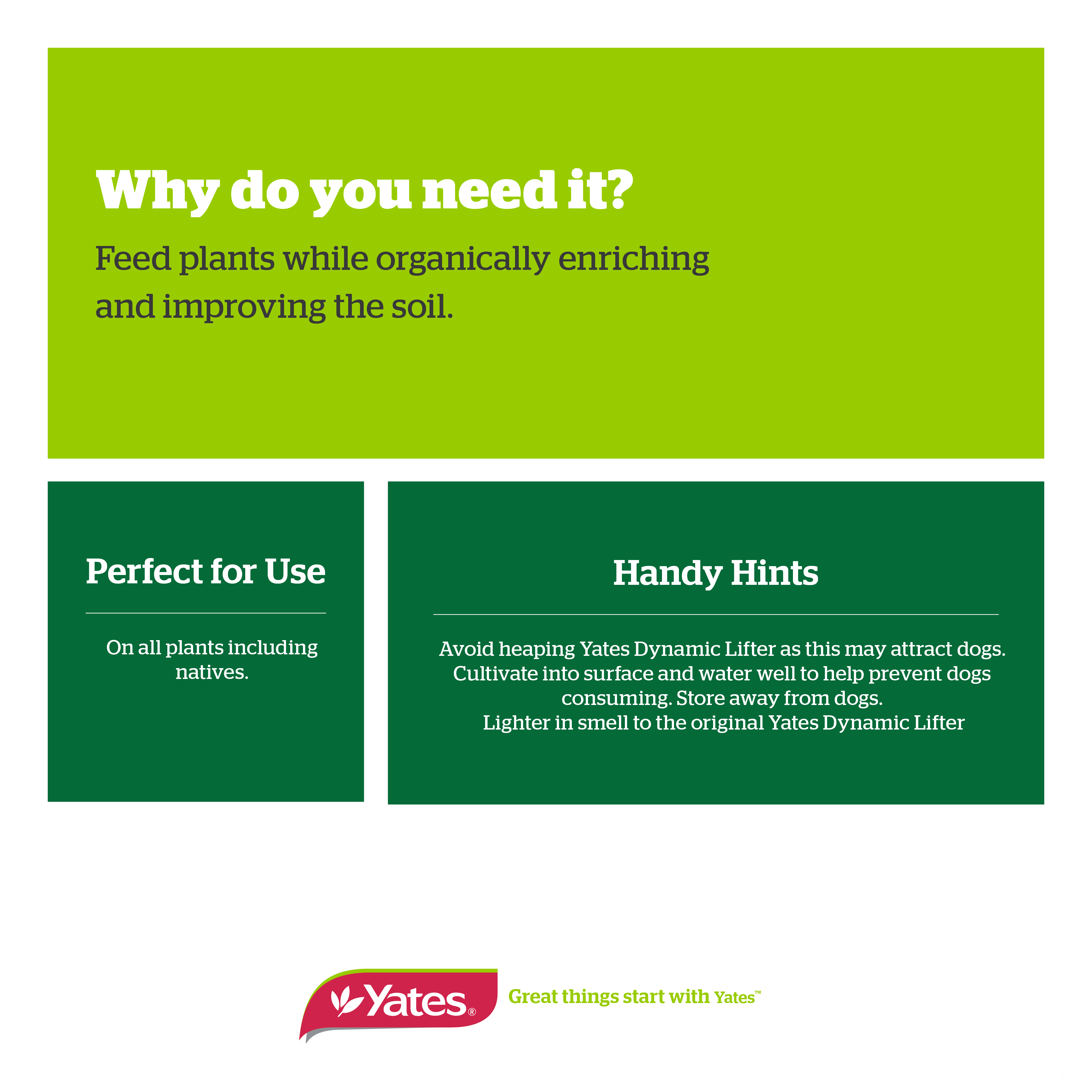 Yates Dynamic Lifter Reduced Odour Soil Improver & Plant Fertiliser ...