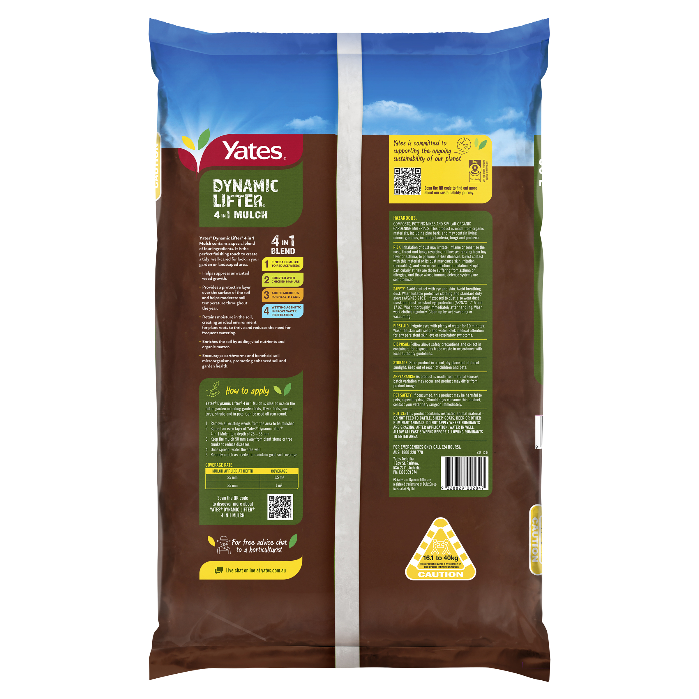 Yates 50L Dynamic Lifter 4 in 1 Mulch