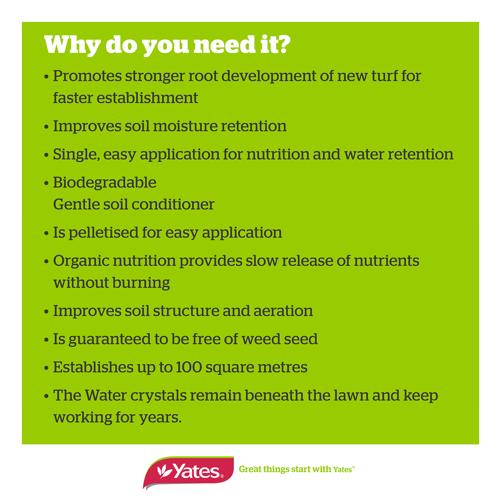 Yates 15kg Dynamic Lifter Turf Starter