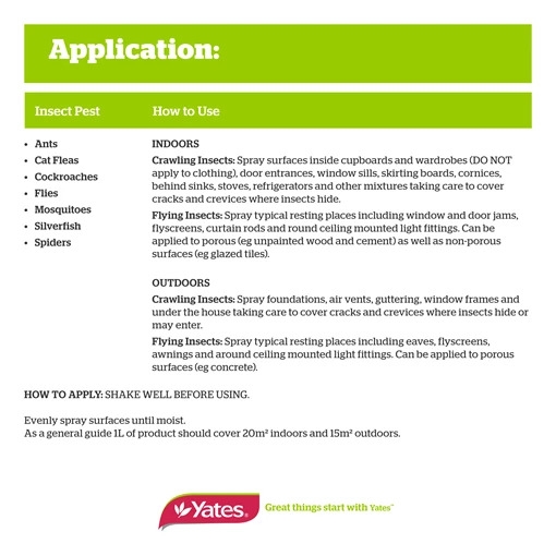 Yates 750mL Home Pest Long Term Control Barrier Spray